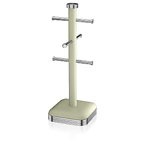 SWAN SWKA1030GN Retro 6 Cup Mug Tree, Weighted Base, Green