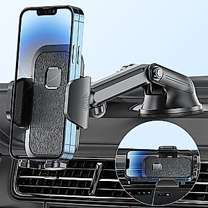 Fengtin Phone Mount for Car [Military-Grade Suction] 3 in 1 Car Phone Holder Mount Windshield Dashboard Air Vent Universal Car Dashboard Mount Phone Holder for Car Dashboard Fit All Smartphone