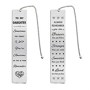Jzxwan Daughter Gifts from Mom and Dad，Personalized Birthday Graduation Gifts for Daughter, Sometimes You Forget You're Awesome Bookmark for Daughter