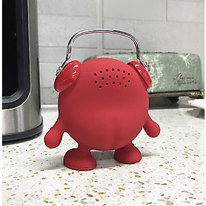 Vinseen Timer, for Kitchen Baking Teaching Cooking Egg Potty Training for Kids Cute 60 Mins Twist Wind-Up Mechanical Timer with Ring Alert, No Battery (Red)