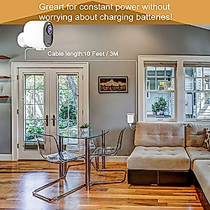 Taken 10ft/3m Arlo Ultra Cable, Weatherproof Outdoor/Indoor Magnetic Charging Cable and Power Adapter for Arlo Ultra, Ultra 2, Arlo Pro 3, Pro 4 (NOT for Arlo Essential Spotlight) - 2 Pack, White