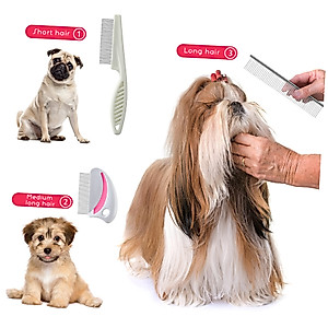 3pcs Pet Grooming Comb Set Combs Grooming Kit Dog Eye Wipes Angel Eyes for Dogs Grooming Comb Kit for Pets Tear Stain Remover Comb Cat Comb Cat Grooming Comb Dog Brush Plastic Balacoo