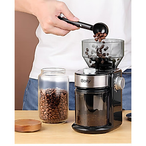 Electric Adjustable Mill Coffee Bean Grinder with 18 Grind Settings for Espresso, Drip and French Press, Black