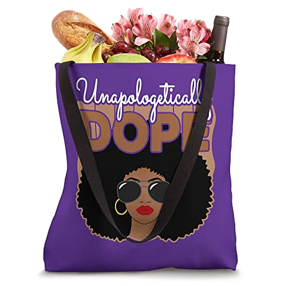 Unapologetically Dope Black Pride Afro American Purple Tote Bag