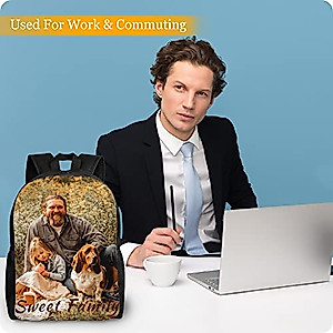 Boneker Custom Backpack Personalized Backpack with 1-9 Photo Customize Your Image Text Name Logo Waterproof Laptop Bag (1 Photo)