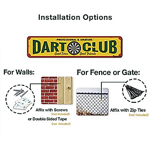 Dart Club Sign, Game Room Man Cave Decor Sign Dart Boards for Cafes Bar Pub Beer Club Wall Home Decor 4X16Inch
