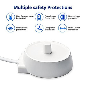 Replacement Charger Base for Braun Oral-B Electric Toothbrush Model 3757, Travel Power Charger Cord Supply for Portable Oral-B Waterproof IPX7 Environmental ABS