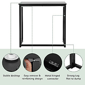 windaze 31.5" Folding Desk No-Assembly Small Computer Desk Home Office Desk Foldable Table, Laptop Table Desk, Sturdy Metal Work Desk for Small Space (31.5x17.8x28.7) (Black)