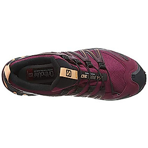 Salomon Women's Trail Running Sneaker, Burgundy Rhododendron Winetasting Cantaloupe, 7.5
