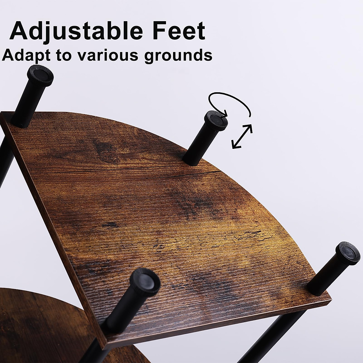 SHENGTIAN 5 Tier Corner Shelves, Multipurpose Shelving, Corner Bookshelf Plant Stand, Corner Storage for Living Room, Kitchen, Home Office