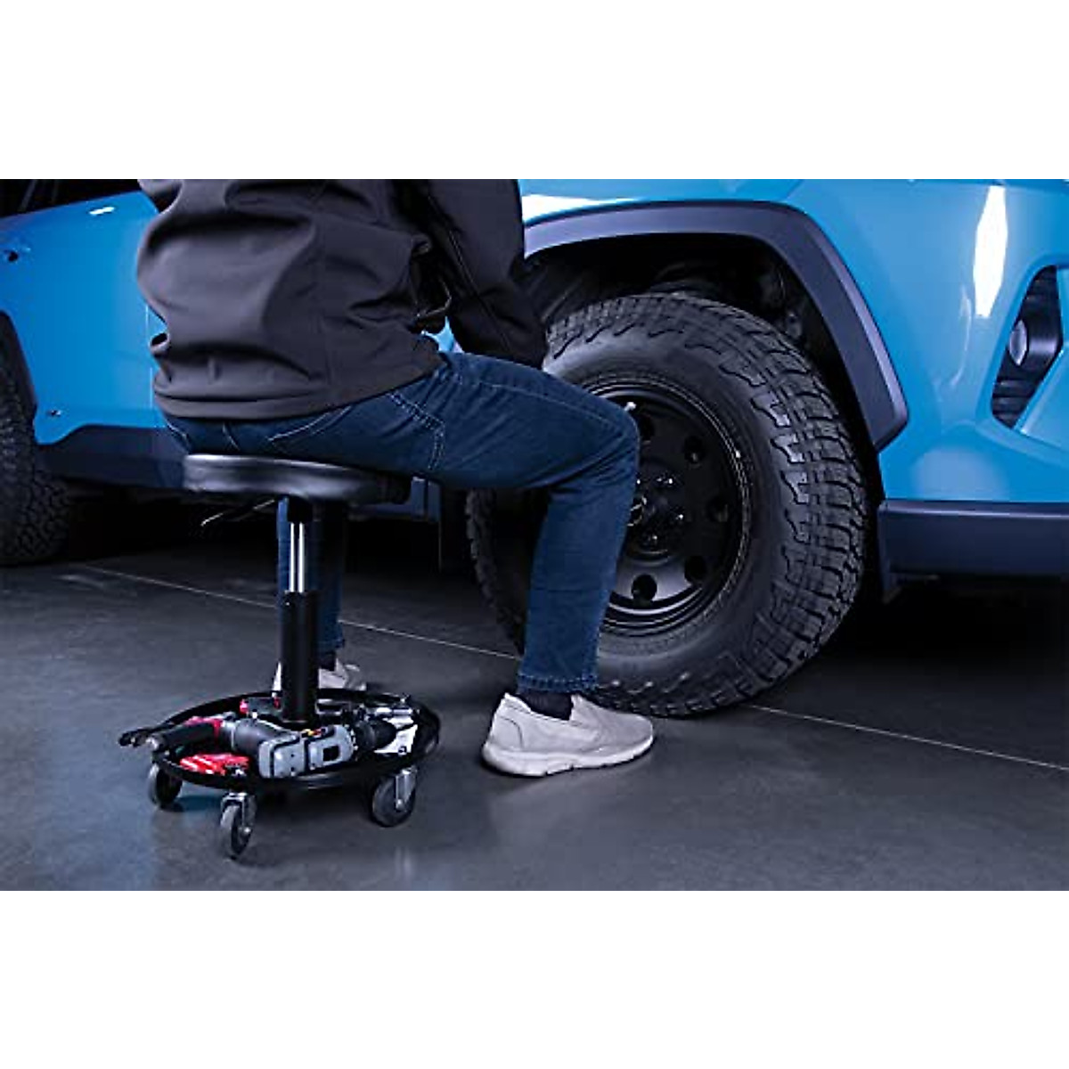 Performance Tool W85008 Professional Hydraulic Shop Seat Black 20-inch Height