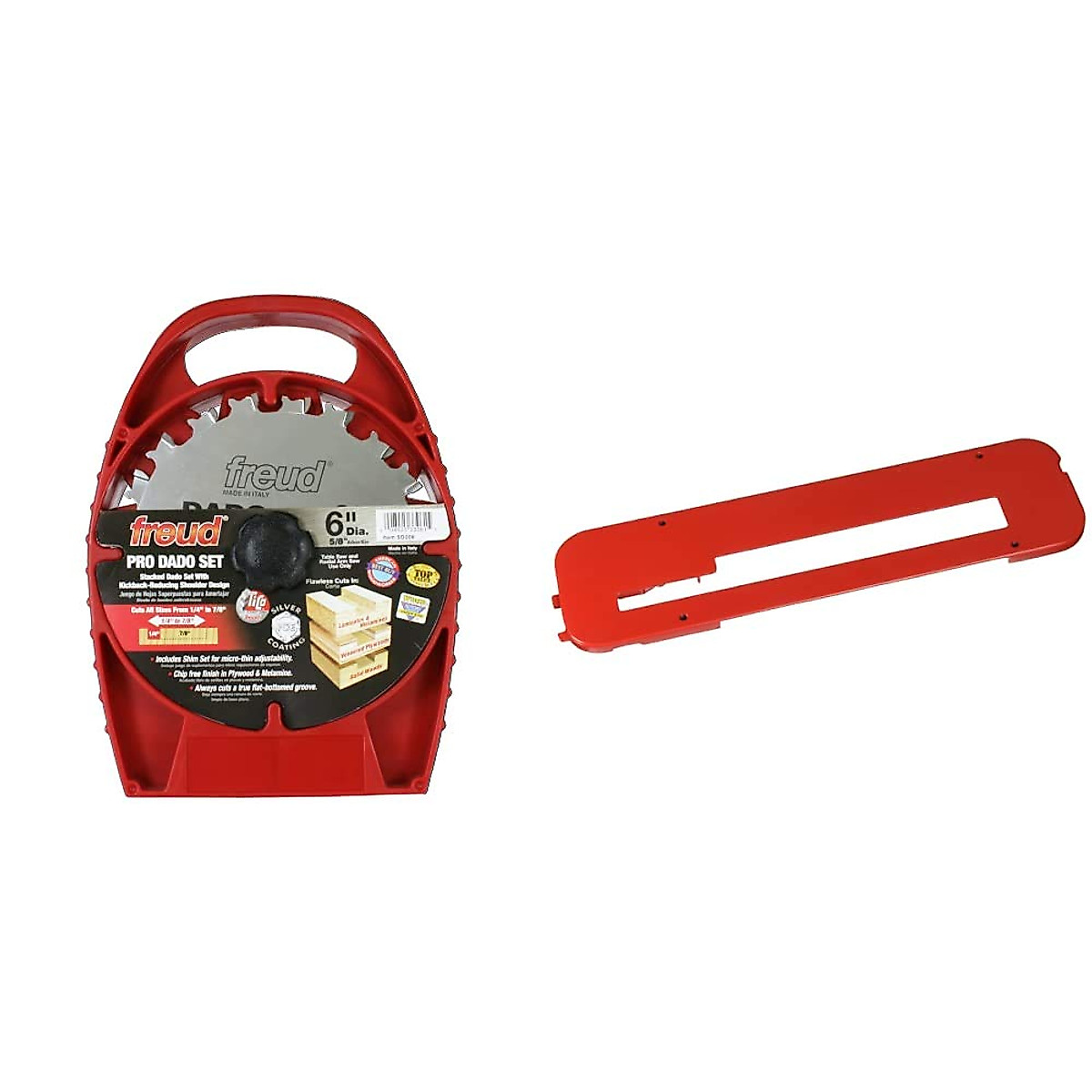 Freud SD206: 6" Pro Dado Set and Bosch TS1007 Dado Insert, Red