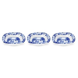 Spode Blue Italian Collection Dip Dishes | Set of 3 Mini Dipping Bowls for Serving Sauces and Side Dishes | Made of Fine Porcelain | Dishwasher and Microwave Safe | Blue/White