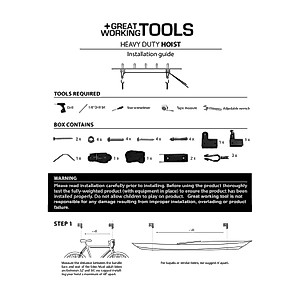 GREAT WORKING TOOLS Kayak Hoist - Kayak Storage Pulley System for Garage, 125 Pound Capacity Ceiling Mount Hoists for Kayak, Bicycle, Paddleboard, Canoe - Heavy Duty Kayak Accessories