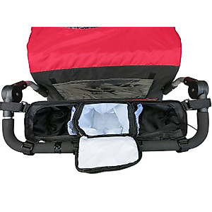 Double Stroller Stroller Organizer for Booyah Child, Large and XL Pet Stroller. Fits Clevr, Aosom and Best Choice Double Baby Strollers, Joggers and pet Strollers.