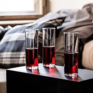 Krosno Tall Water Juice Beverage Drinking Highball Glasses | Set of 6 pieces | 6.8 oz | Pure Collection | Ideal for Home, Restaurant, Events & Parties | Dishwasher Safe