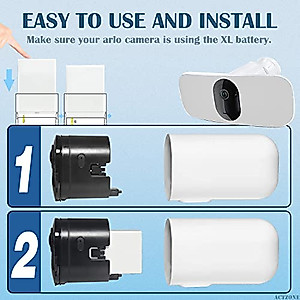 2Pcs 13000mAh A-7a XL Extended Rechargeable Battery Pack and LCD Dual Charger for Alro Pro 3 Floodlight Camera, Arlo Pro4 XL/ Pro3 XL/Ultra2 XL/ Ultra XL Camera, P/N: VMA5410 FB1001 VMC4040P CMC5040