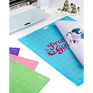 Gwybkq Cutting Mat for Cricut Maker 3/Maker/Explore 3/Air 2/Air/One 12 Pack 12x12 Variety Grip Sticky Pad Replacement Accessories for Silhouette Cricket Card Supplies Standard Light Strong Frabic