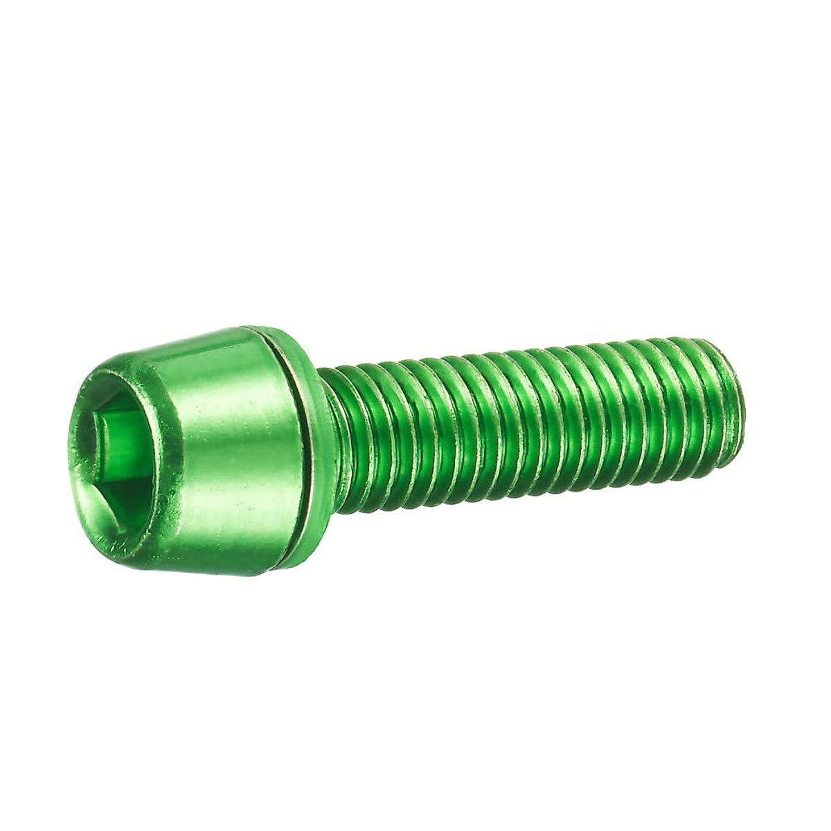Bicycle Stem Bolts Color Tapered Head Bolt with Washer Screw M5x18mm for Road Bike,MTB,BMX,Folding - 6Pcs (Green)
