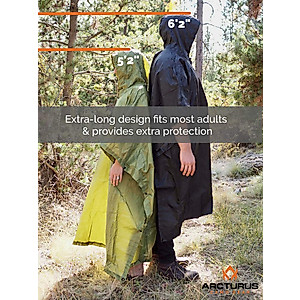 Arcturus Lightweight Ripstop Nylon Poncho with Adjustable Hood (Blue)