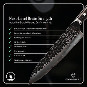 The Cooking Guild Dynasty Series Professional Chef Knife - 8" Japanese High Carbon Stainless Steel Gyutou Chefs Knives - Rust-Resistant & Razor Sharp Chef's Knives Designed to Last a Lifetime