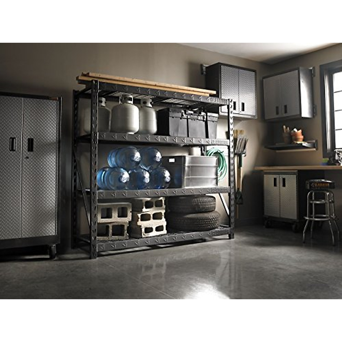 77" Wide Heavy Duty Rack with Four 24" Deep Shelves