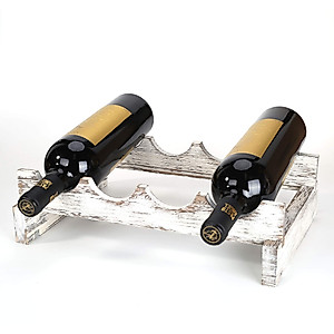 CuffUp Wine Rack, Wine Bottle Holder for Countertop, Rustic Farmhouse Wine Bottle Rack for Kitchen Counter