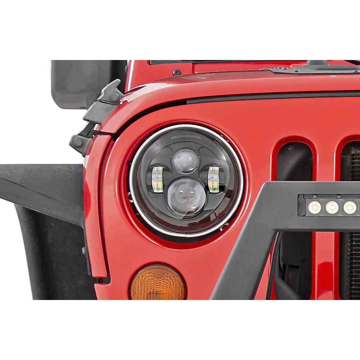 Rough Country LED Headlights 7" Round for 2007-2018 Jeep Wrangler JK - RCH5000