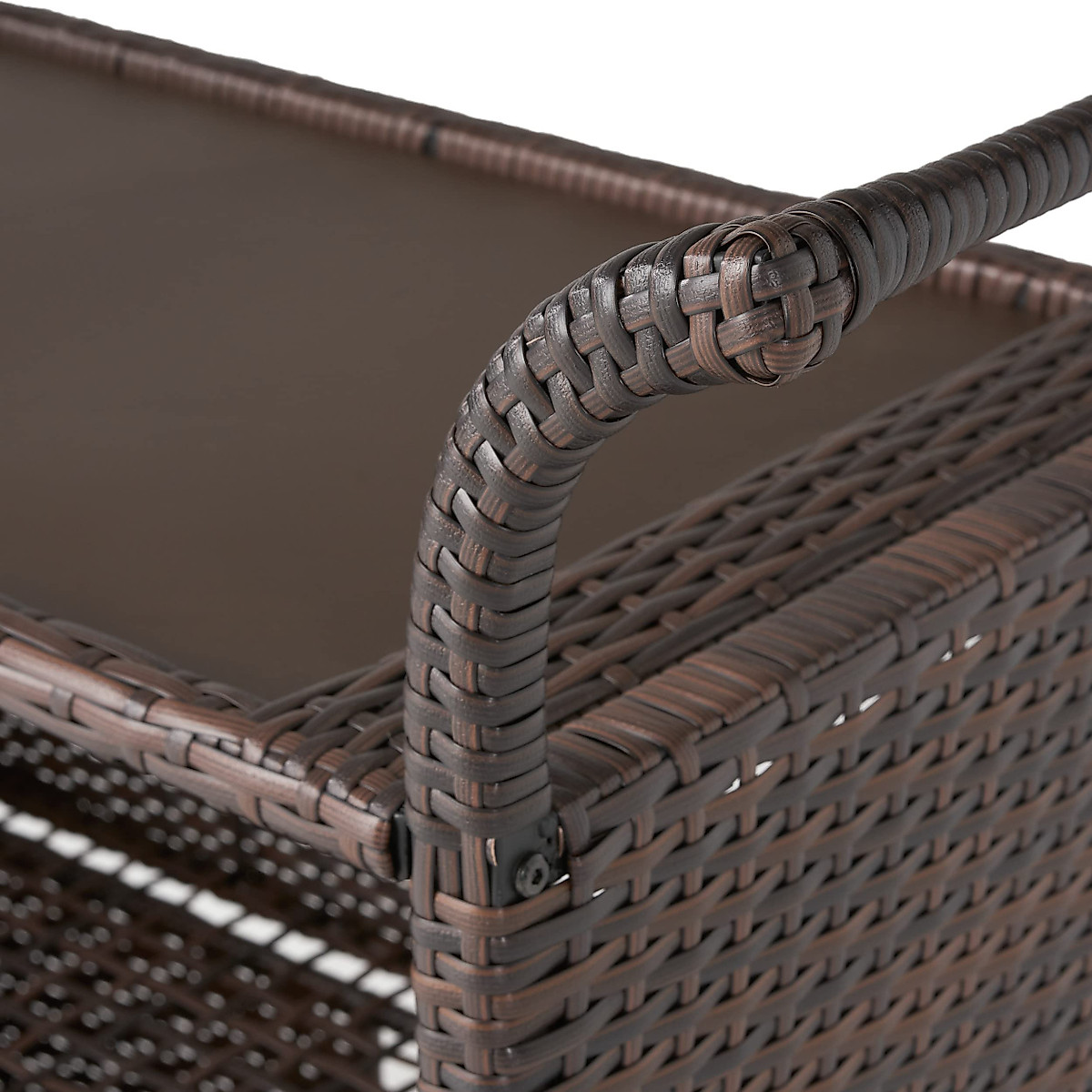 Christopher Knight Home Azriel Indoor Wicker Bar Cart, Multibrown