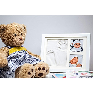 Personalized Baby Handprint and Footprint Kit (NO Mold) | Unique Baby Shower & New Mom Gift with Box | Baby Registry Must Have for Newborn Boy & Girl | DIY Photo Frame Keepsake | Nursery Room Decor