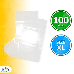 ABC Waterproof Disposable Boot Covers, XL Size. Pack of 100 Clear Disposable Booties for Shoes Covers. Disposable Shoe Covers for Indoors Non Slip. Shoe Booties Disposable Non Slip