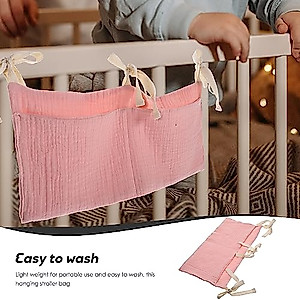 Toyvian Portable Crib Baby Crib Organizer Bag Baby Bedside Hanging Storage Bags 2 Pockets Organizer Diapers Pocket for Baby Crib Nursery Hanging Supplies Portable Stroller