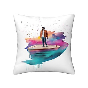 Boat Ocean Throw Pillow Covers 14x14 Throw Pillows Set of 4 Winter Decorations for Home Porch Enhance Your Living Room or Couch with Cozy Fall and Halloween Themes Bringing Warmth to Your Home Decor