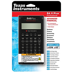 Texas Instruments BA II Plus Professional Financial Calculator Silver 9.8 Inch