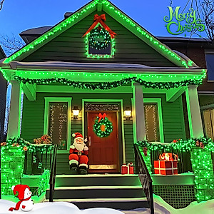 JMEXSUSS 500 LED Green St Patricks Day Lights, 8 Modes Christmas Lights Outdoor Plug in, 173ft Green String Lights for Christmas Party Xmas St Patricks Day Decorations
