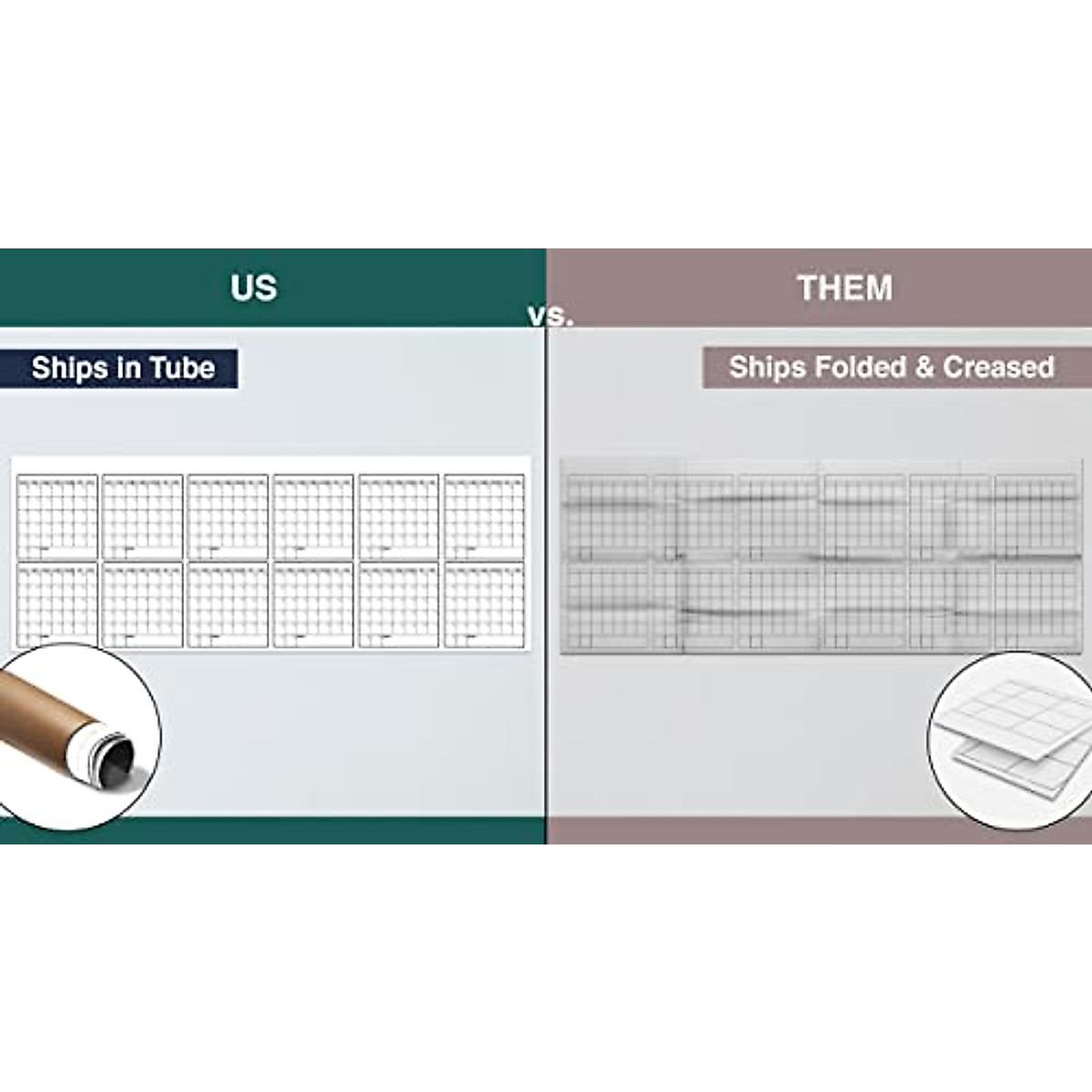 Large Dry Erase Wall Calendar - 36" x 96" - Undated Blank 2023 Reusable Yearly Calendar - Giant Whiteboard Year Poster - Laminated Office Jumbo 12 Month Calendar