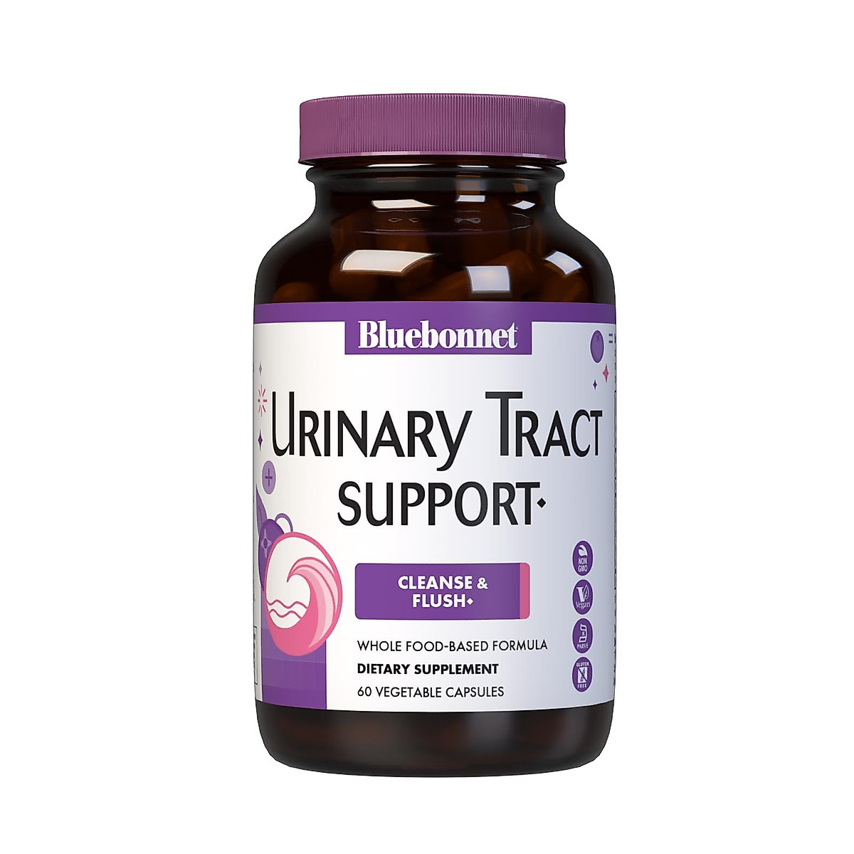 Bluebonnet Nutrition Urinary Tract Support, Cleanse & Flush*, Soy-Free, Gluten-Free, Kosher-Certified, Non-GMO, Dairy-Free, Vegan, 60 Vegetable Capsules, 30 Servings