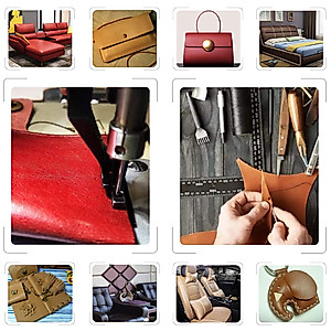 ANMINY Vinyl Faux Leather Fabric with Cotton Backing 54" x 2 Yards Leather Upholstery Fabric 0.7mm Thick Waterproof Black Vinyl Fabric for DIY Handicrafts Furniture Reupholstery - Ivory