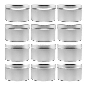 Cornucopia 8-Ounce Round Metal Tins (12-Pack); For Candles, Arts & Crafts, Storage & More