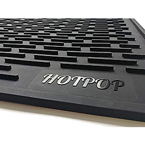 HOTPOP Medium (16"x12") Super Sturdy Silicone Dish Drying Mat and Trivet, Dishwasher Safe, Heat Resistant, Eco-Friendly (Black)