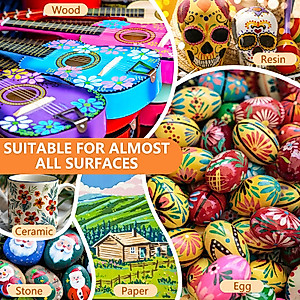 IVSUN 60 Colors Acrylic Paint Markers, Dual Tip Acrylic Paint Pens with Brush and Fine Tips for Rock Painting, Canvas, Wood, Glass, Metal, Ceramic, Calligraphy, Card Making, DIY Crafts