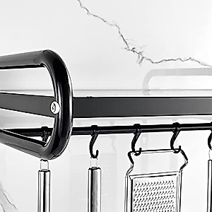 MKYOKO Microwave Storage Rack Hanging Wall-Mounted Microwave Oven Rack Stand,Kitchen Storage Shelf Microwave Oven Rack, Multifunction Stainless Steel Wall-Mounted Shelves,Spice Jar Rack Oven Holder/B