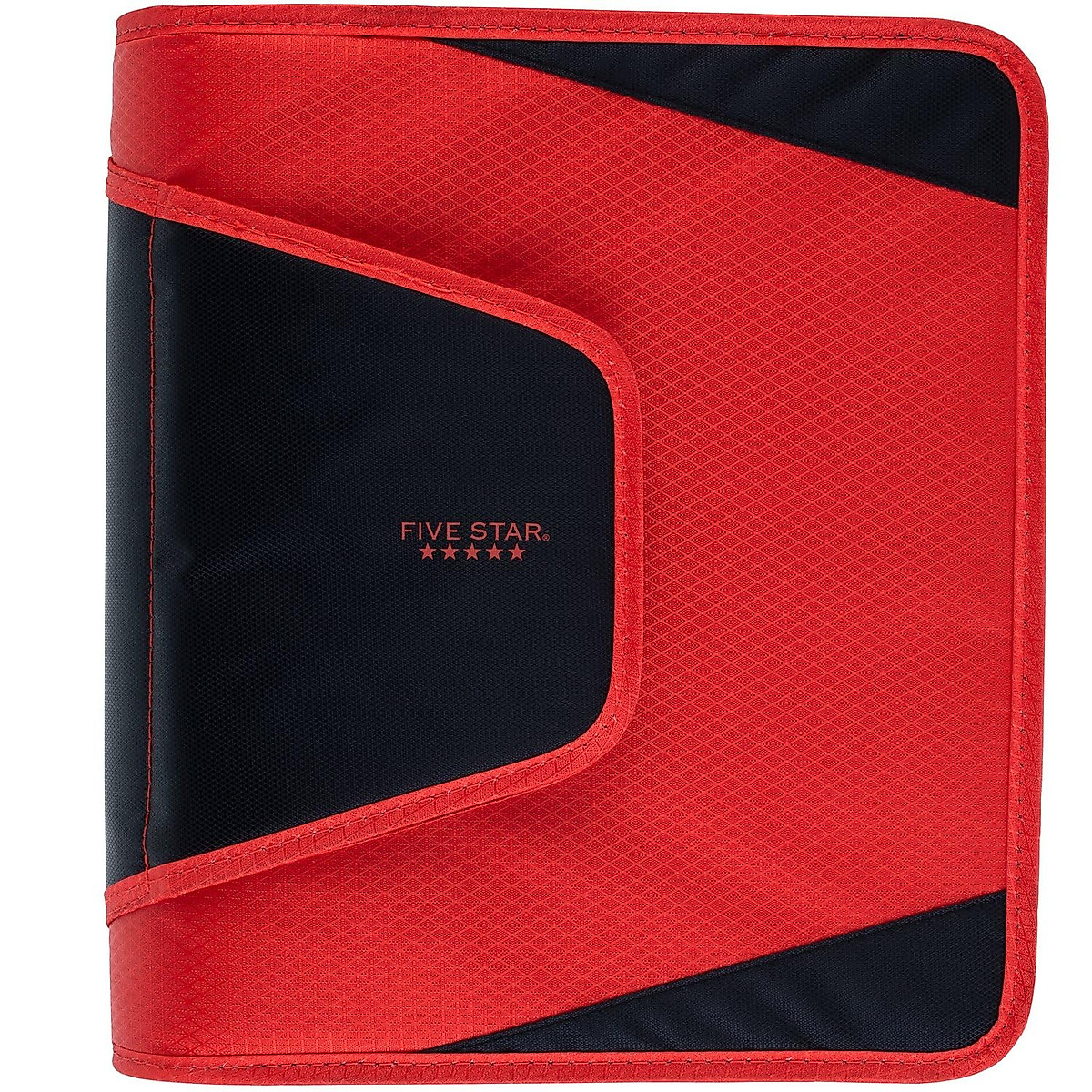 Five Star Zipper Binder, 1-1/2 Inch 3-Ring Binder for School, 3 Pocket Expanding File, 500 Sheet Capacity, Red (72206)