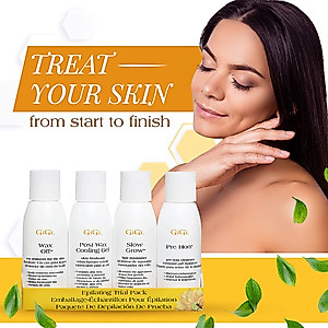GiGi Epilating Trial Pack - Pre- and Post-Waxing Treatments, 2 oz each