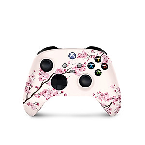 TACKY DESIGN Japanese Cherry Blossom peach skin Compatible for xbox series x skin & TWO controller skin, Xbox x sticker Premium Vinyl 3M Decal Full wrap, xbox Cover