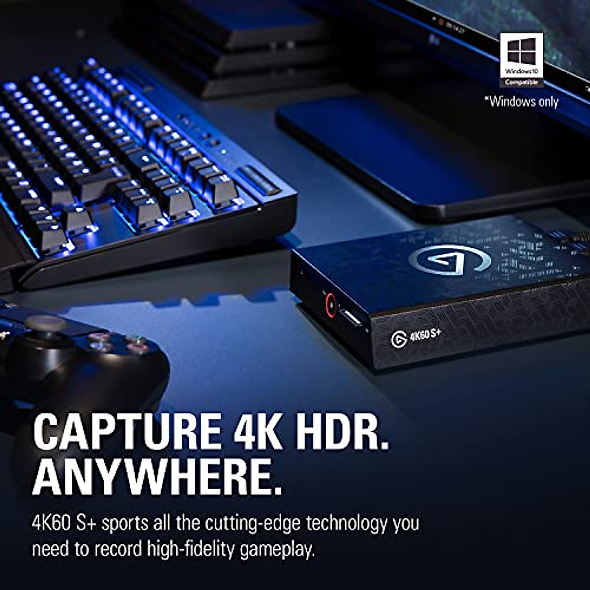 Elgato 4K60 S+, External Capture Card, Record in 4K60 HDR10 with ultra-low latency to PC or SD Card on PS5/PS4, Xbox Series X/S, Xbox One X/S, in OBS and other broadcasting software, for Windows