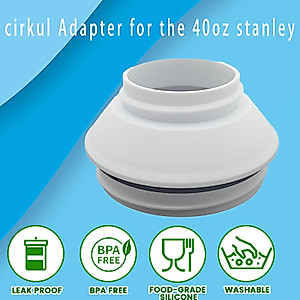 RYXCGXJ Tumbler Adapter with Seal ring for Stanley cup 40oz to Cirkul | Use Your Flavor Cartridges with Your Stanley cup 40oz | BPA Free Plastic, Food Grade Silicone（white）