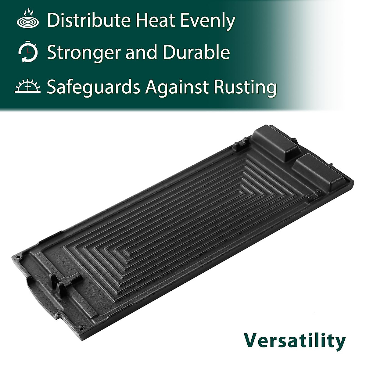 W10432544 Griddle Stove Replacement Parts for Whirlpool Gas Stove Top Griddle Pan Whirlpool Kitchenaid Kenmore Maytag Jenn-Air Range Griddle Cast Iron Center Middle Burner Griddle Plate 1 Pack