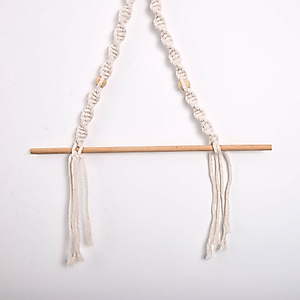 Eiyye Handmade Paper Towel Holder Boho Paper Towel Holder Cotton Rope Macrame Toilet Paper Holder Towel Rack for Bathroom Kitchen