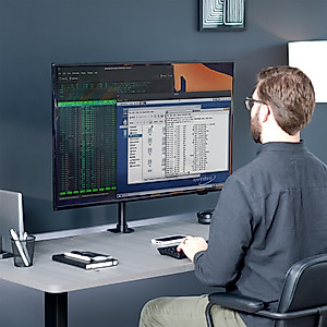 VIVO Ultra Wide Screen TV and Monitor Desk Mount, Adjustable Height and Tilt Stand for Screens up to 42 inches, Black, STAND-V101C